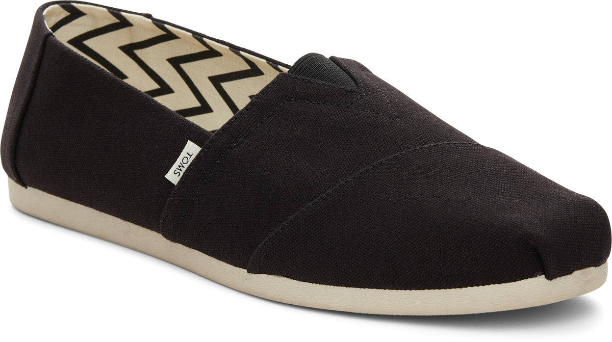 Alpargata Classic - Black Recycled Cotton Canvas (Wide Width) – TOMS ...