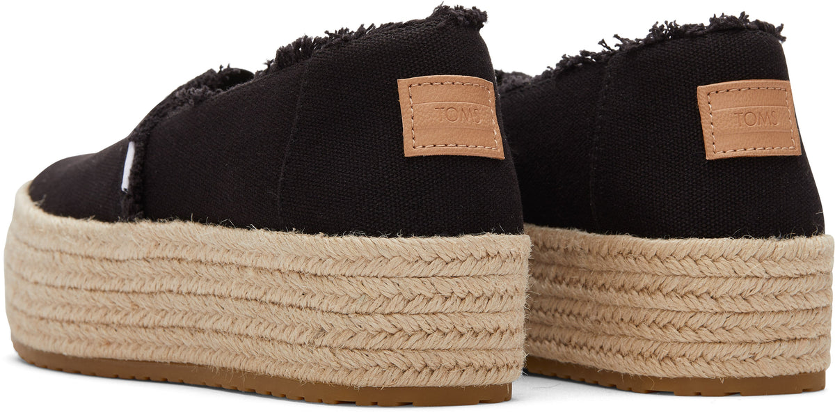 Valencia Platform Espadrille - Black Canvas – TOMS Australia