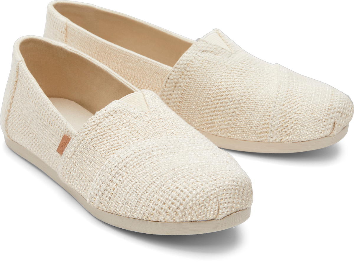 Women's Alpargata Classic - Natural Metallic Linen Stripe – TOMS Australia