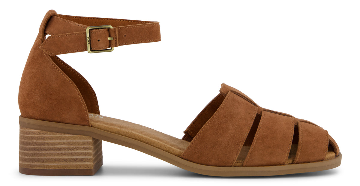 Jaclyn Fisherman Sandal - Amber Brown Kid Suede – TOMS Australia