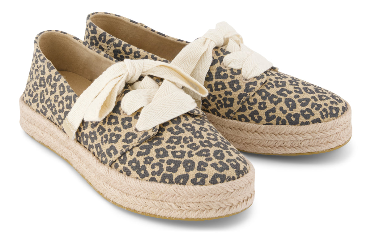 Carolina Lace-Up Espadrille - Oatmeal Leopard Spots – TOMS Australia